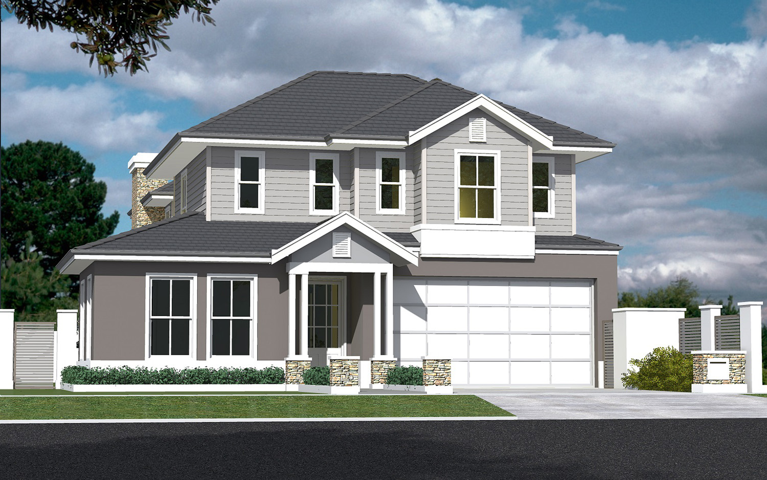 Hamptons Style Corner Block Home Design by Pilot & Pine Homes