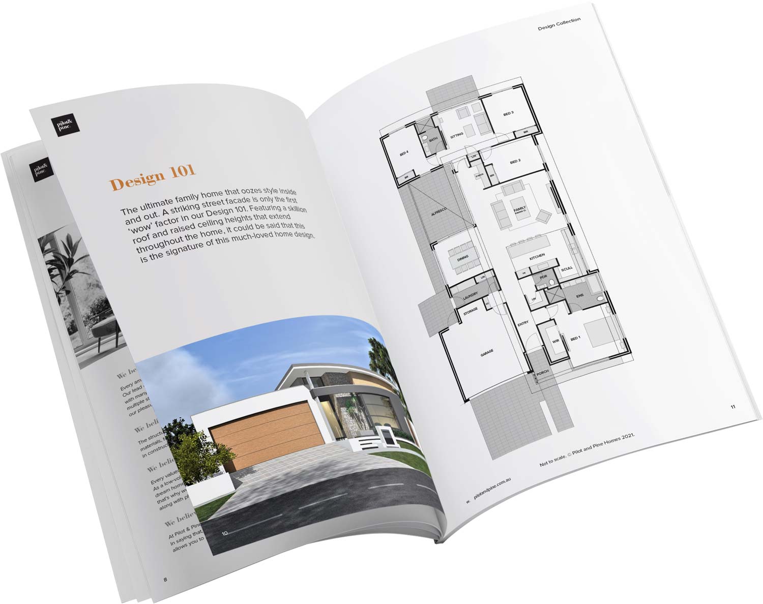 Modern Single Storey Skillion Roof Home Design With Raking Ceilings